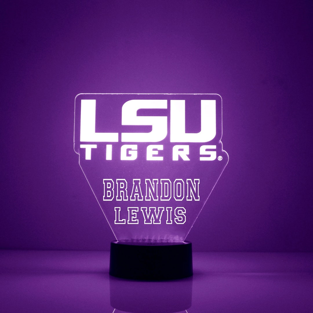 LSU Tigers School Logo, Personalized Sports Fan Lamp, Free Engraved ...
