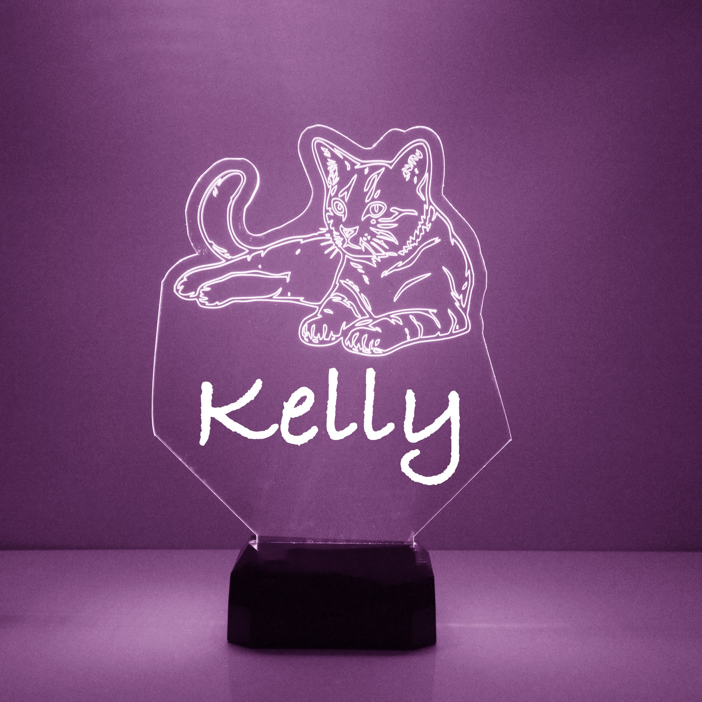 Cat Night Light Personalized Free LED Night Lamp With - Etsy