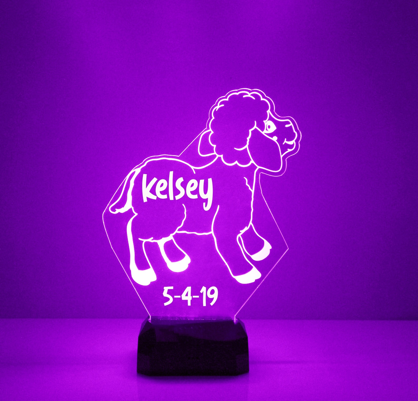 Baby Lamb Night Light Personalized Free LED Night Lamp With - Etsy