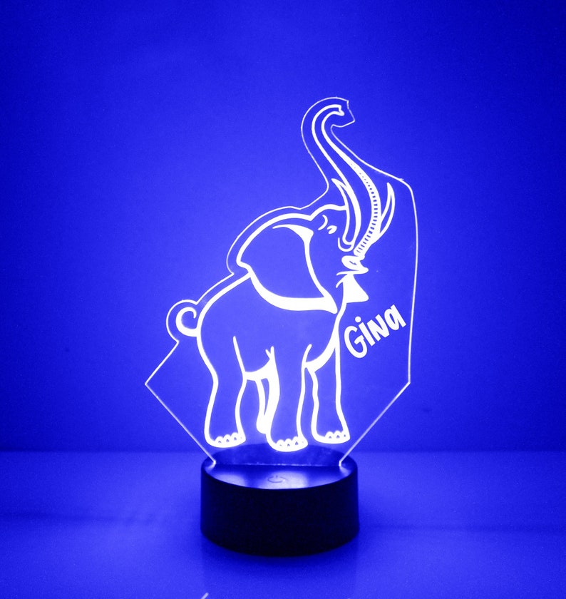 Elephant Night Light Personnalisé Gratuit Lampe de nuit LED - Etsy France