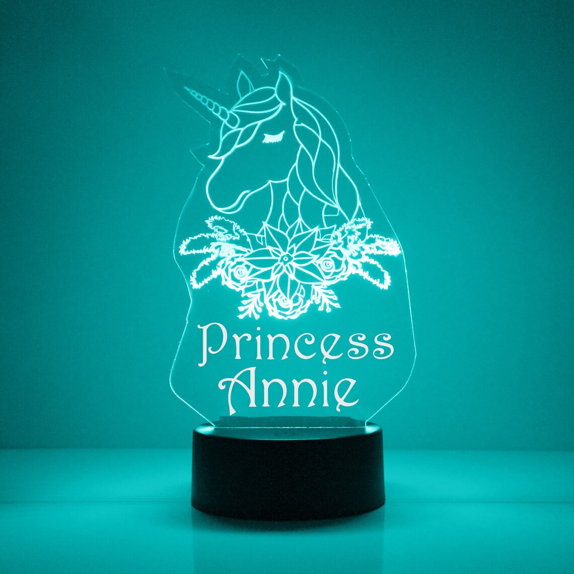 Unicorn Princess Night Light Personalized Free LED Night - Etsy