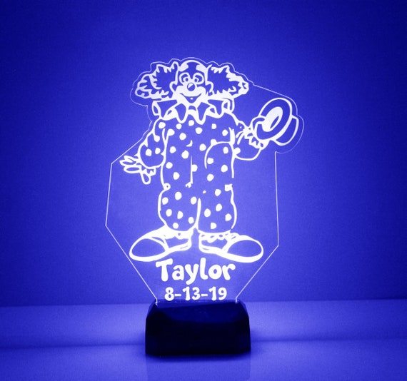 Light up Clown Personalized Free LED Night Lamp With Remote | Etsy