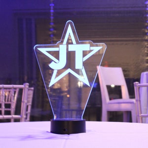 Custom Made LED Acrylic Light up Centerpieces - Create Your Own Logo or ...