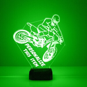 Dirt Biker Night Light, Personalized Free, LED Night Lamp, With Remote ...