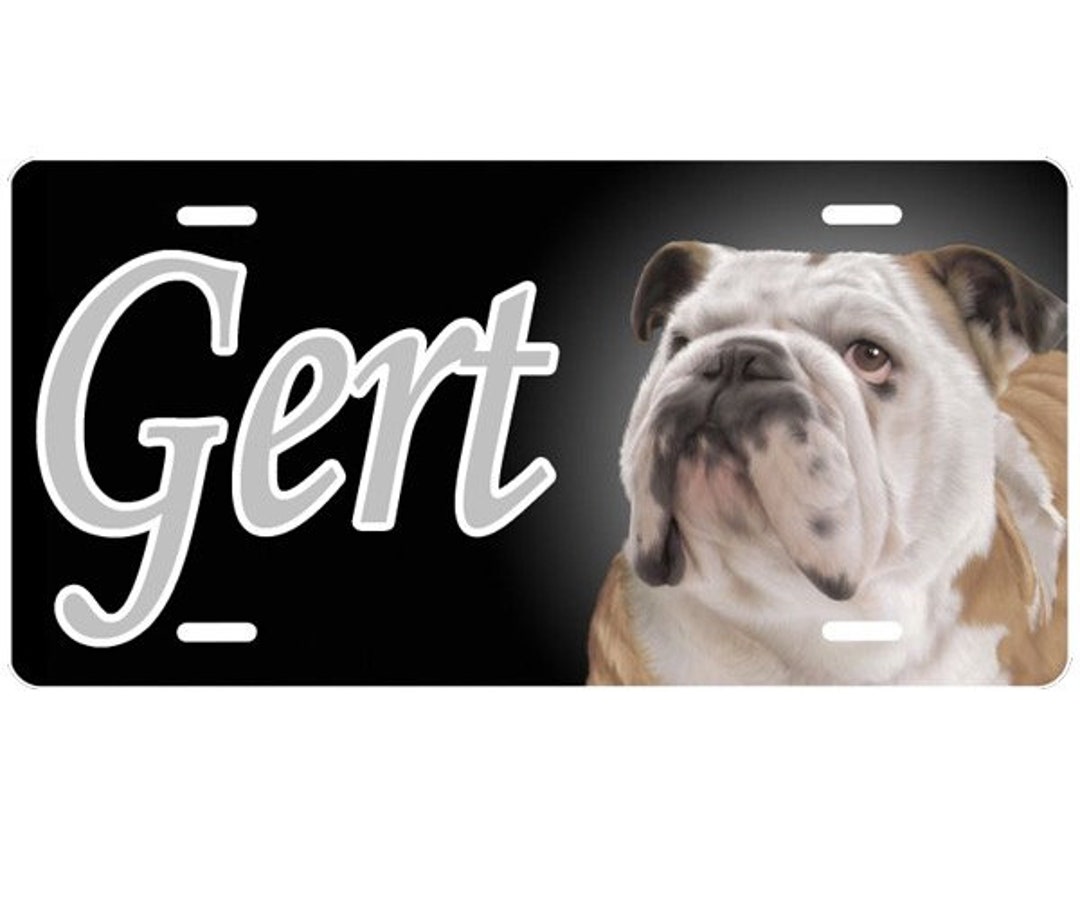Bulldog Vanity Dog License Plate - Auto Tag - Create Your Own, Names ...