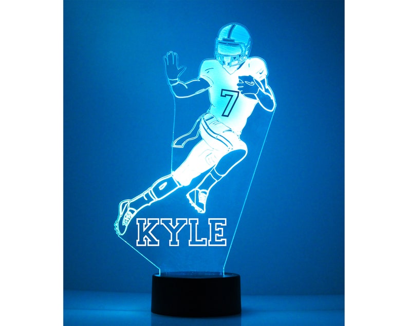Football Player Sports Lamp, Personalized Free, LED Trophy, With Remote ...