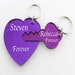 Personalized Heart Key Chain Engraved Acrylic Heart and Keychain Set ...