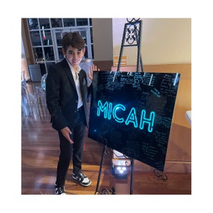 LED Neon Glow Bar/bat Mitzvah Sign in Board, Custom Neon Sign, Superior ...