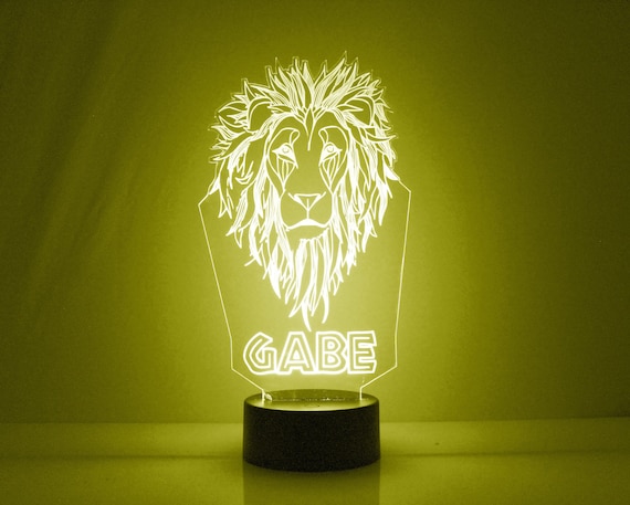 Lion Night Light Personalized Free LED Night Lamp With | Etsy
