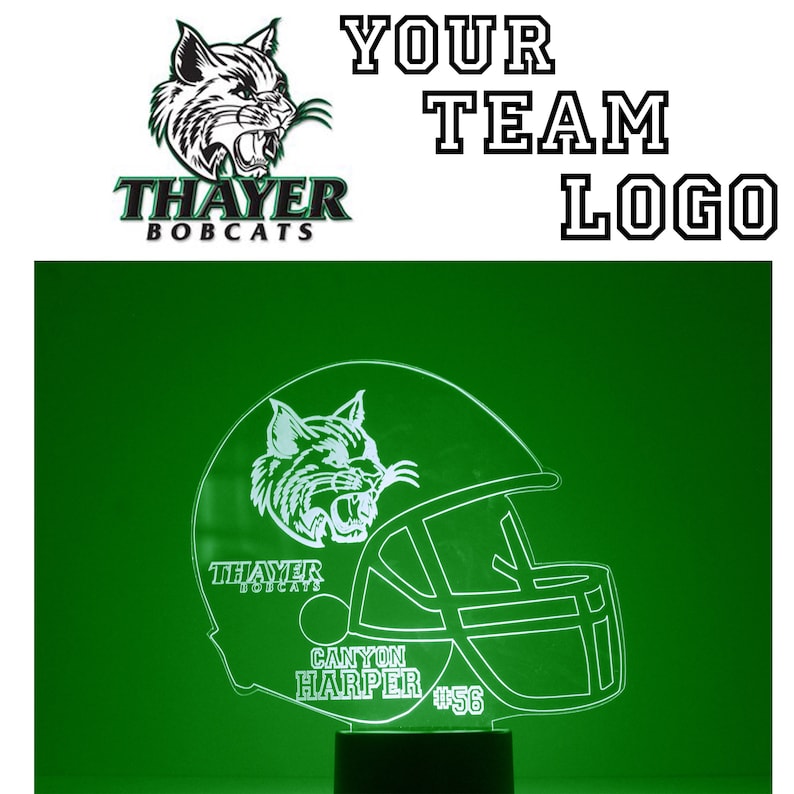 Custom Football Helmet LED Night Light Lamp Personalized - Etsy