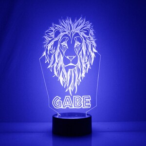 Lion Night Light, Personalized Free, LED Night Lamp, With Remote ...
