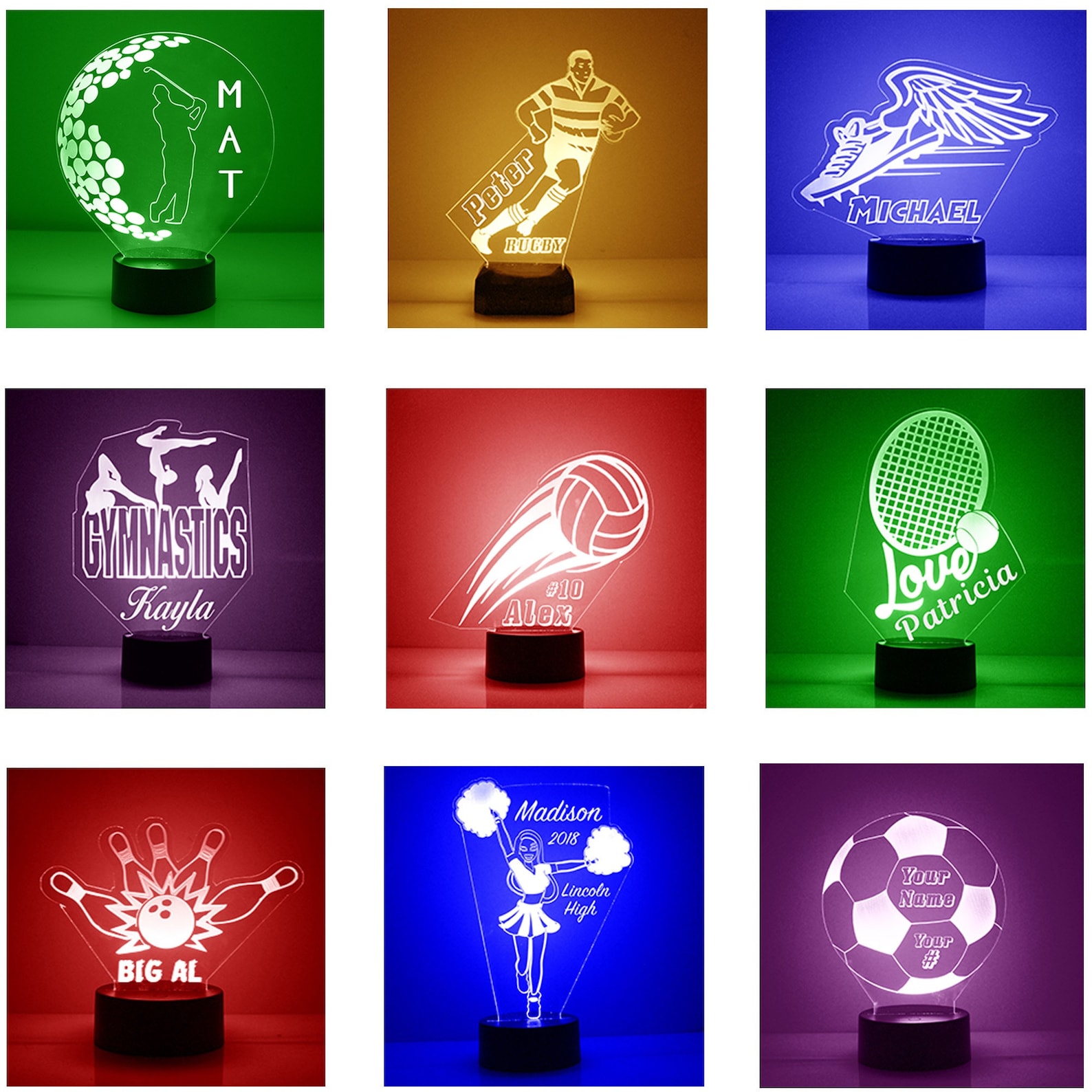 Team & League Trophy LED Light Up, Personalized FREE, Team Design ...