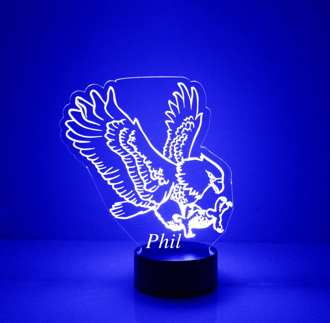 Eagle Night Light, Personalized Free, LED Night Lamp, With Remote ...