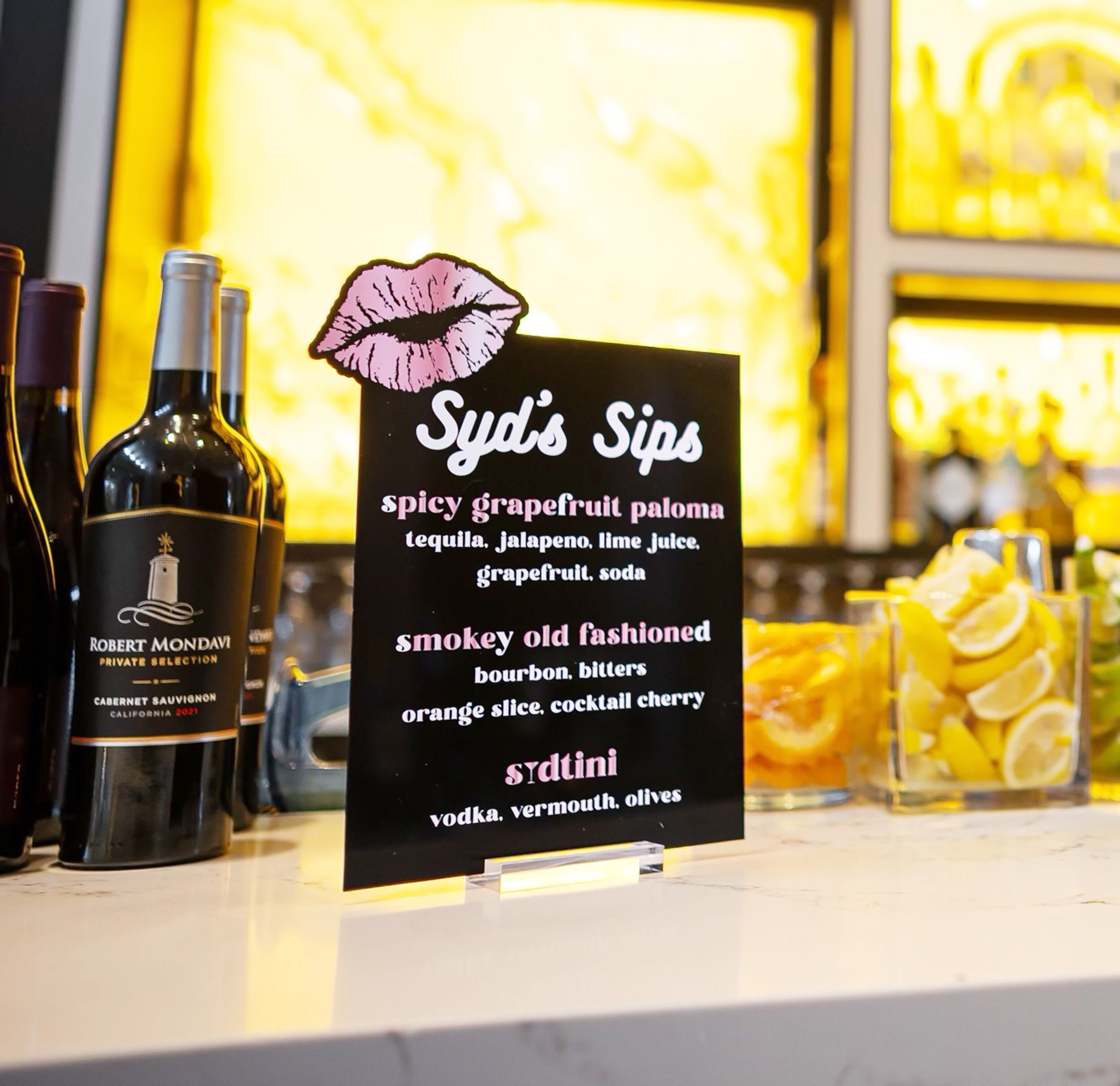 Custom Bar Menu, Bar Bat Mitzvah Event Décor, UV Printed Acrylic Menu ...