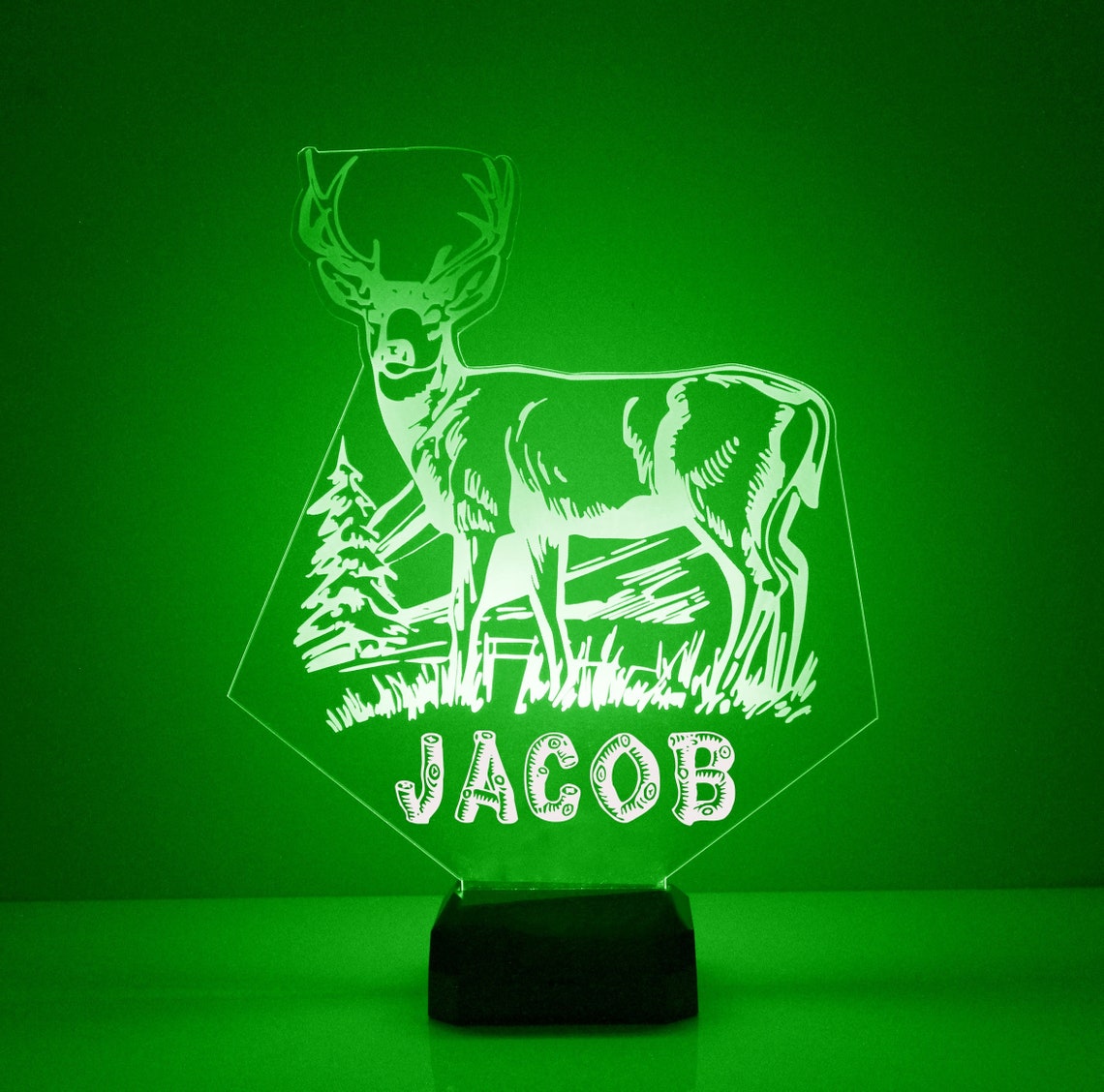 Deer Night Light Personalized Free LED Night Lamp With - Etsy