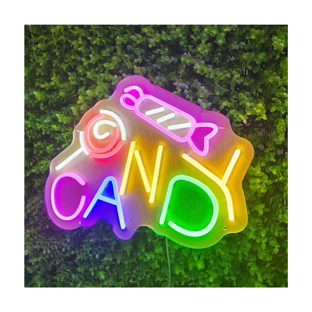 Custom Made Neon Glow Candy Wall Art - Create Your Own - Sweet 16, Neon ...