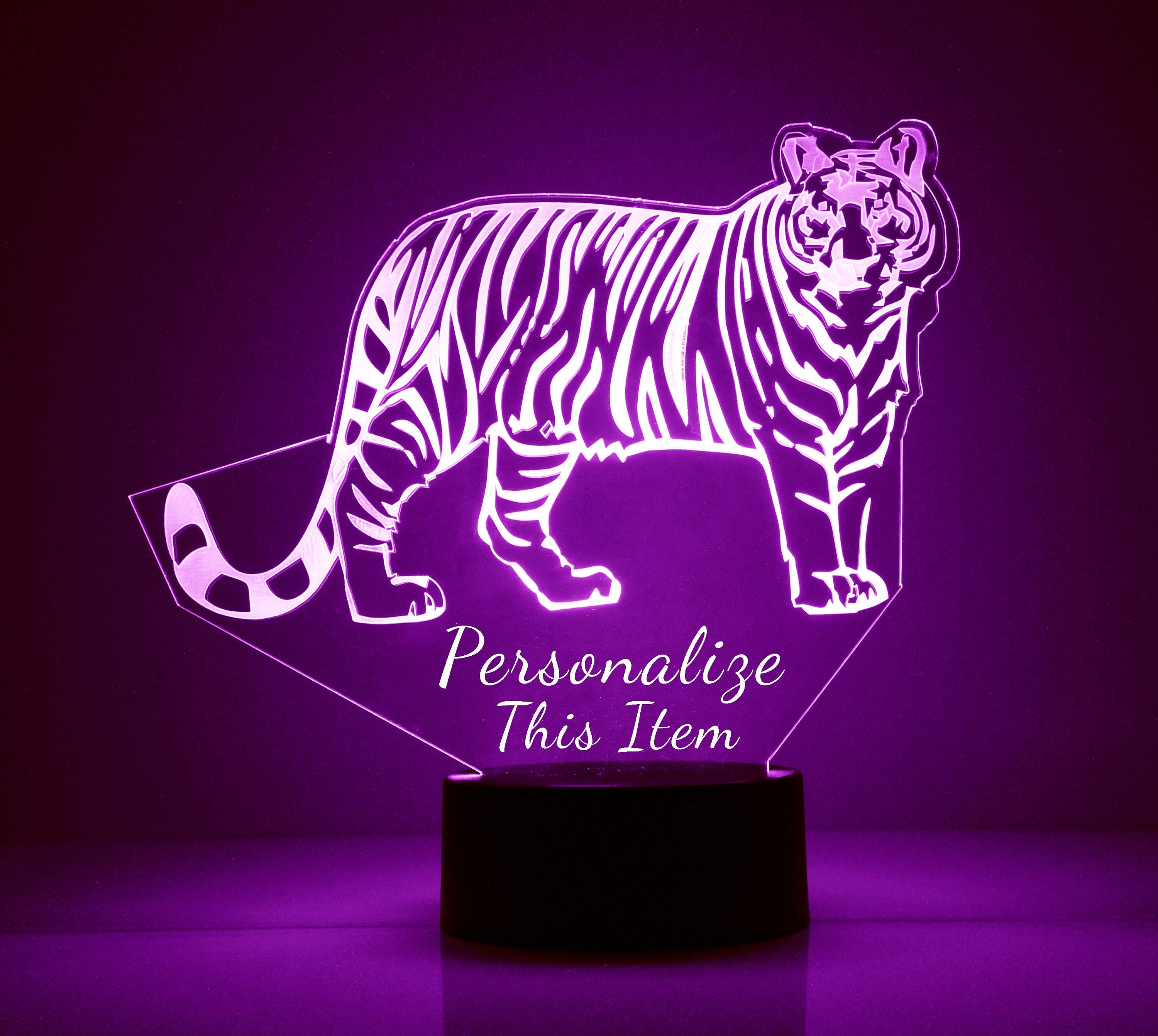 Tiger Night Light Personalized Free LED Night Lamp With | Etsy