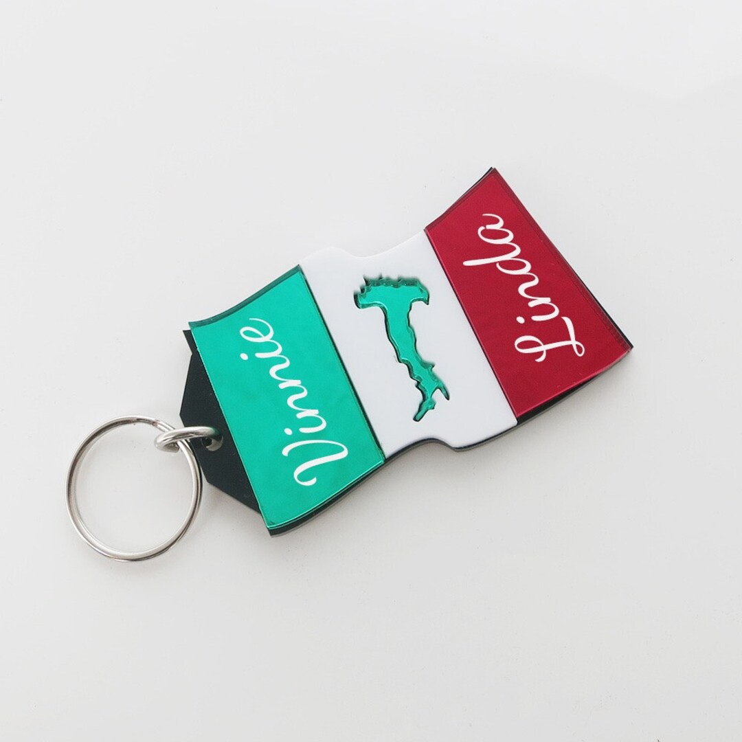 Personalized Italy Flag Heritage Key Chain, Personalized Free, Engraved ...