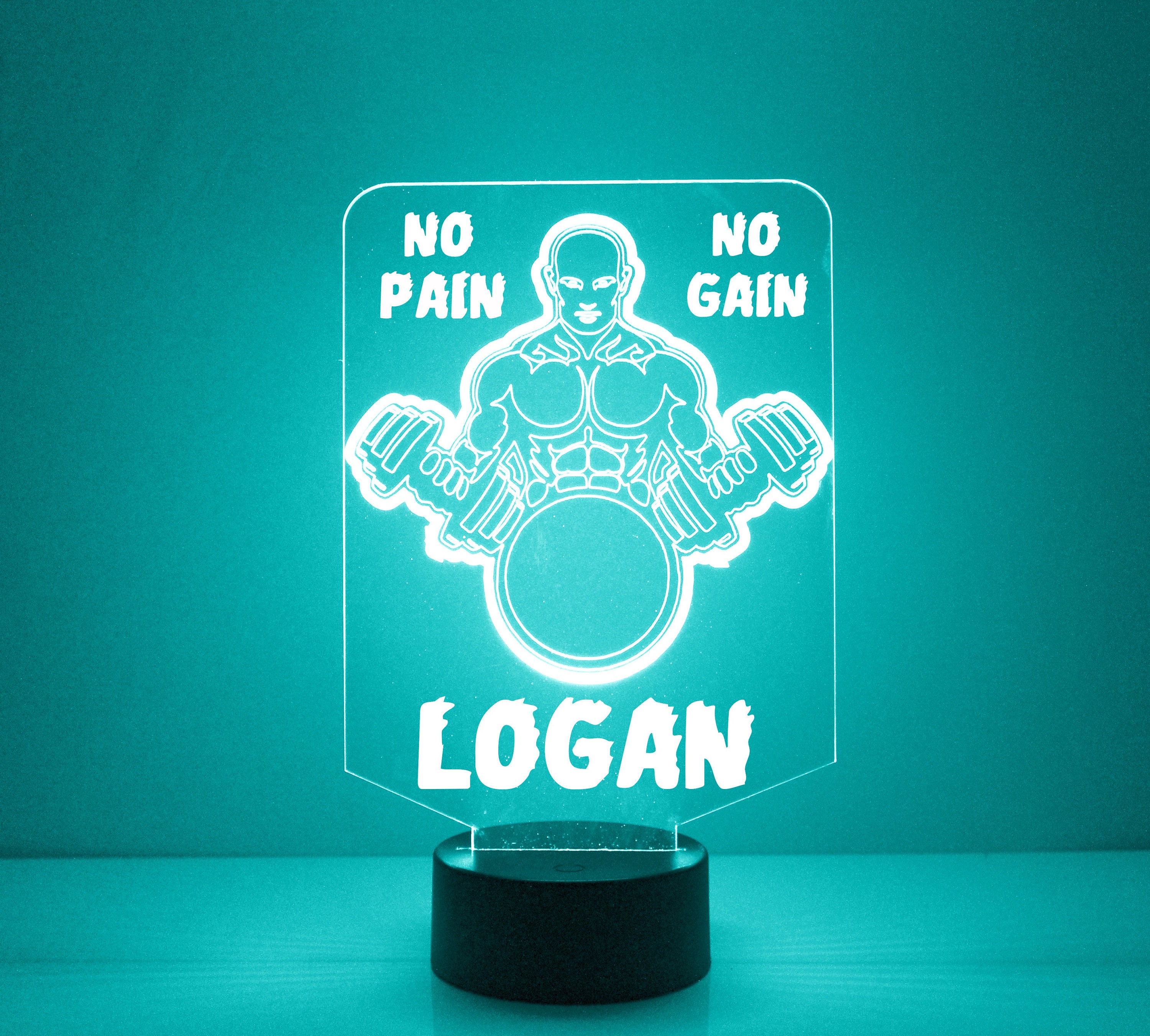 Weightlifter Night Light Personalized Free LED Night Lamp - Etsy