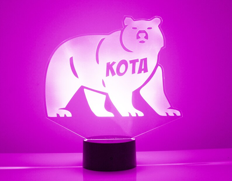 Bear Night Light Personalized Free LED Night Lamp With - Etsy