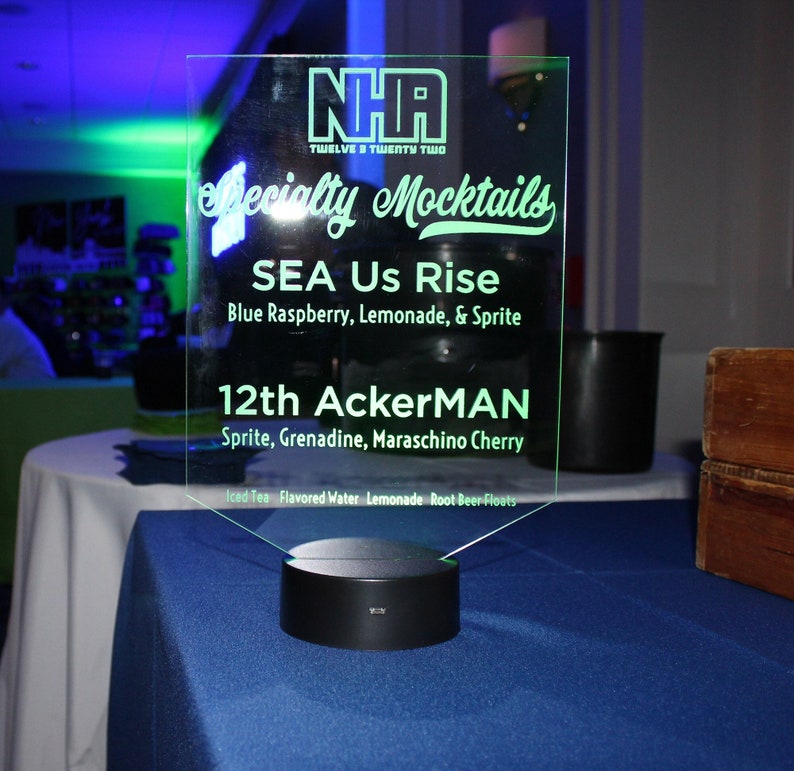 Light up Menu's Bar Sign's Table Number's - Etsy