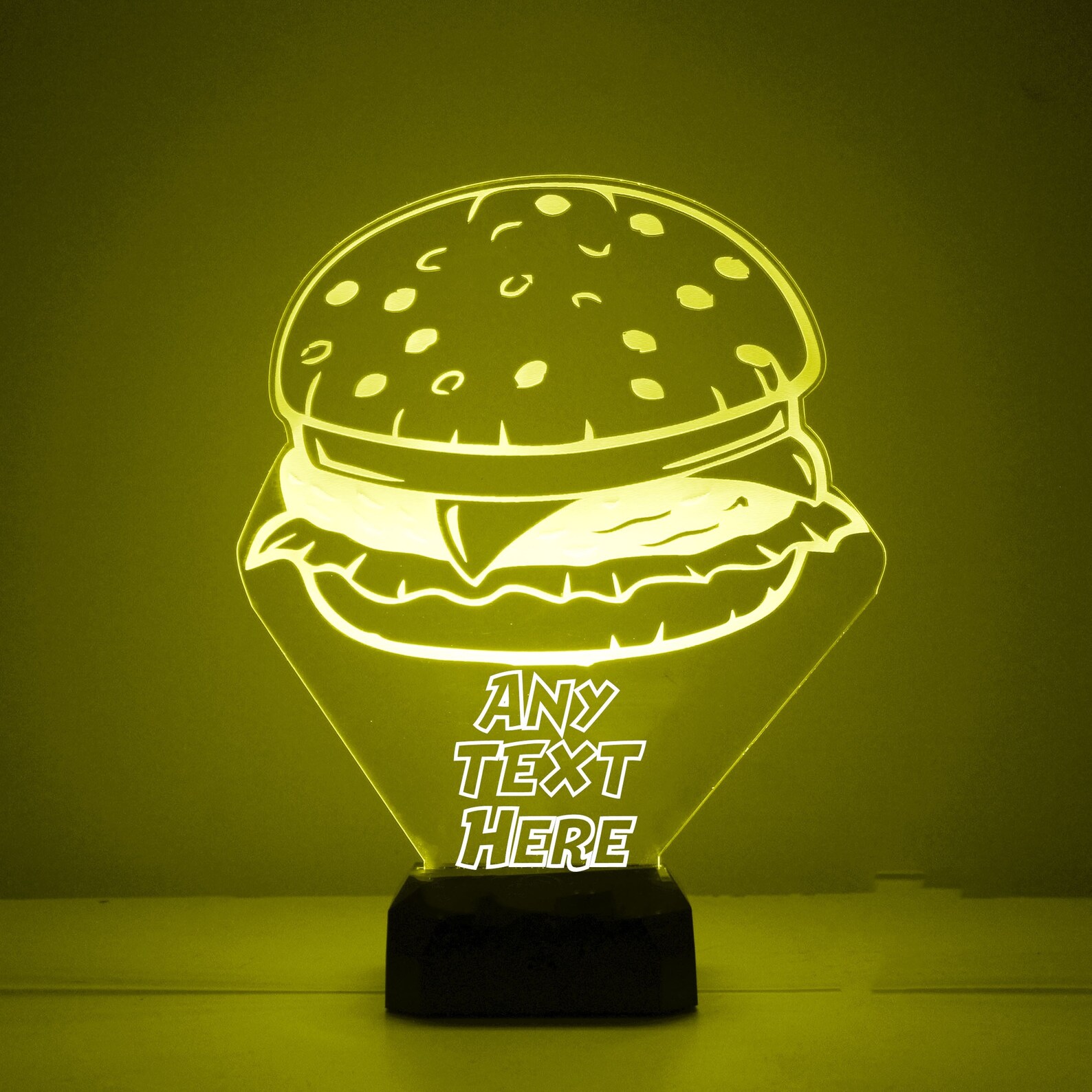 Hamburger Night Light Personalized Free LED Night Lamp With - Etsy