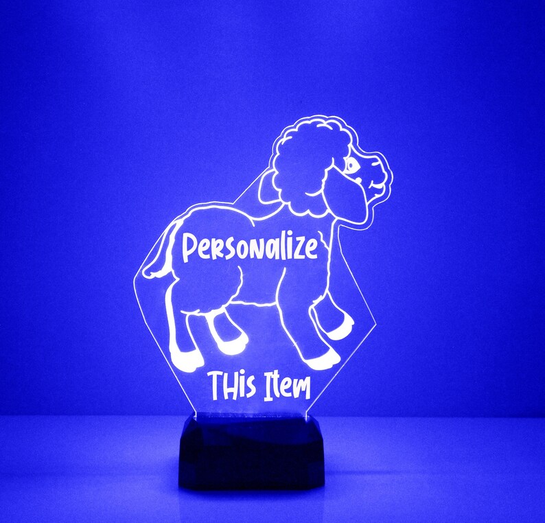 Baby Lamb Night Light Personalized Free LED Night Lamp With - Etsy