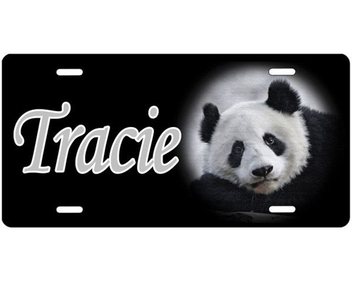 Vanity Panda Bear License Plate Auto Tag Create Your Own | Etsy