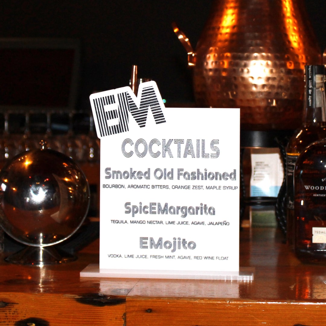 Custom Bar Menu, Bar Bat Mitzvah Event Décor, UV Printed Acrylic Menu ...