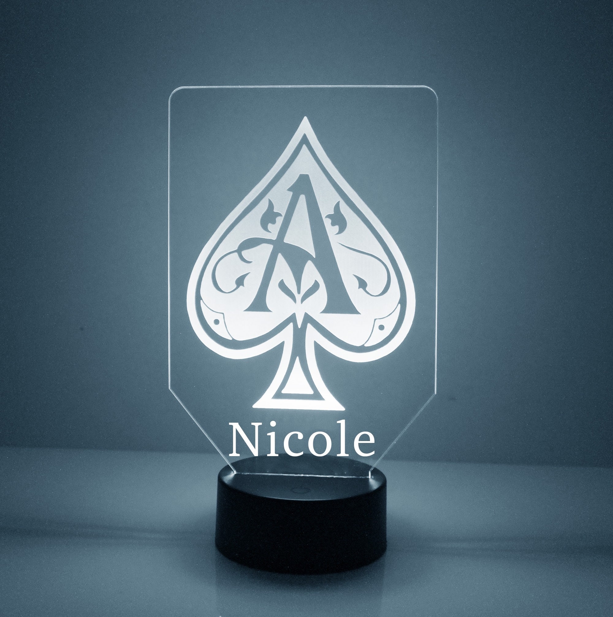 Ace of Spades Night Light, Personalized Free, LED Night Lamp, With ...