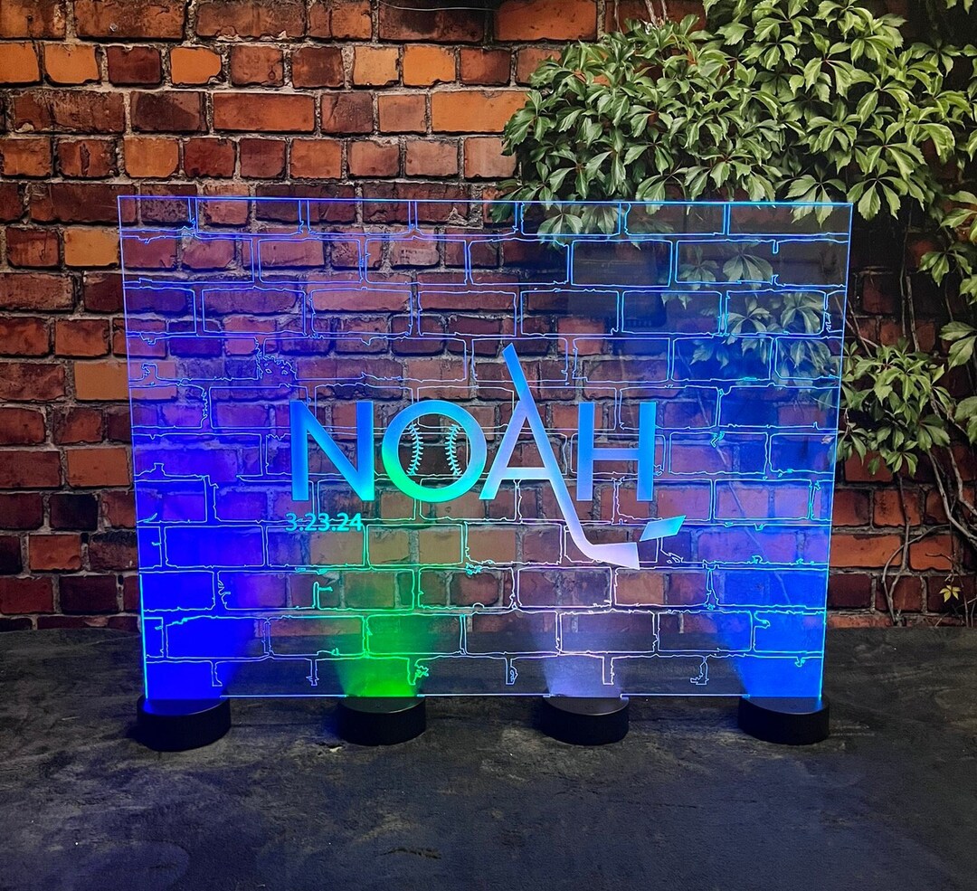 LED Neon Glow Bar/bat Mitzvah Sign in Board, Laser Engraved for ...