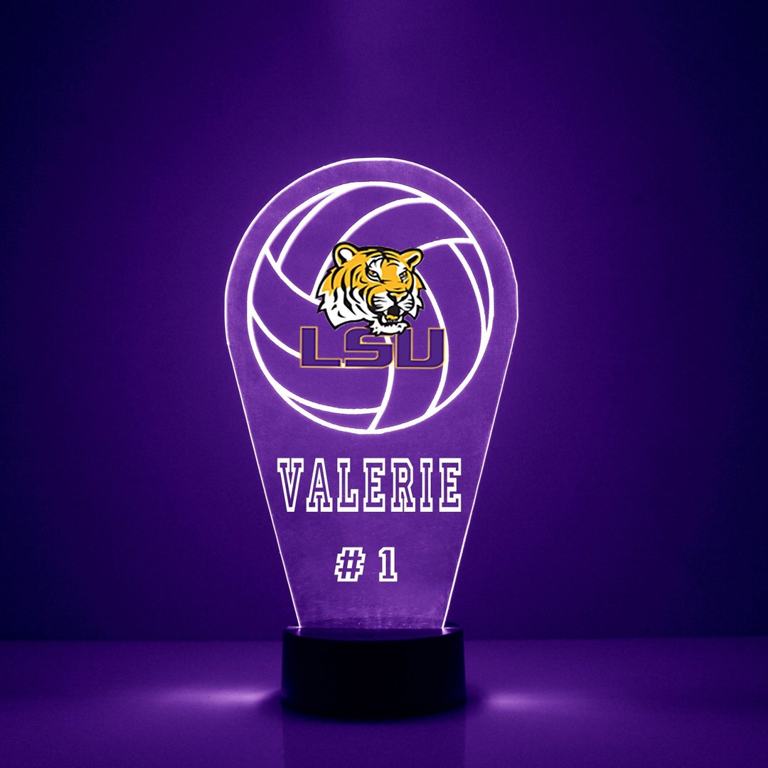 LSU Tigers Volleyball, Personalized Sports Fan Lamp, Free Engraving ...