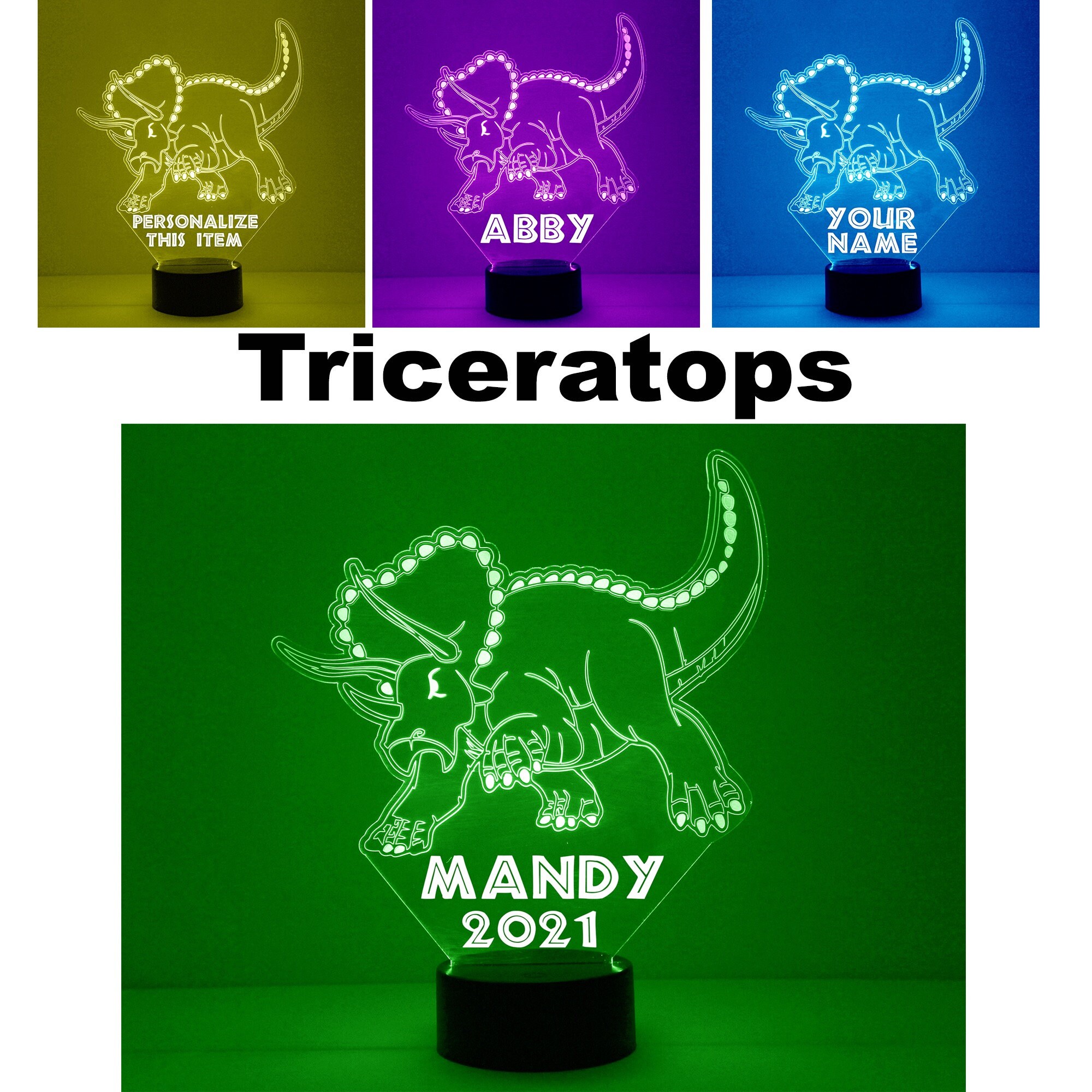 T Rex Dinosaur Night Light Personalized Free LED Night Lamp | Etsy