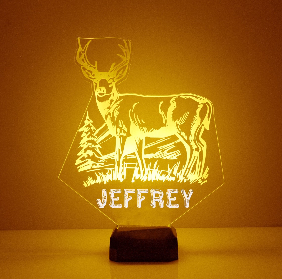 Deer Night Light Personalized Free LED Night Lamp With - Etsy