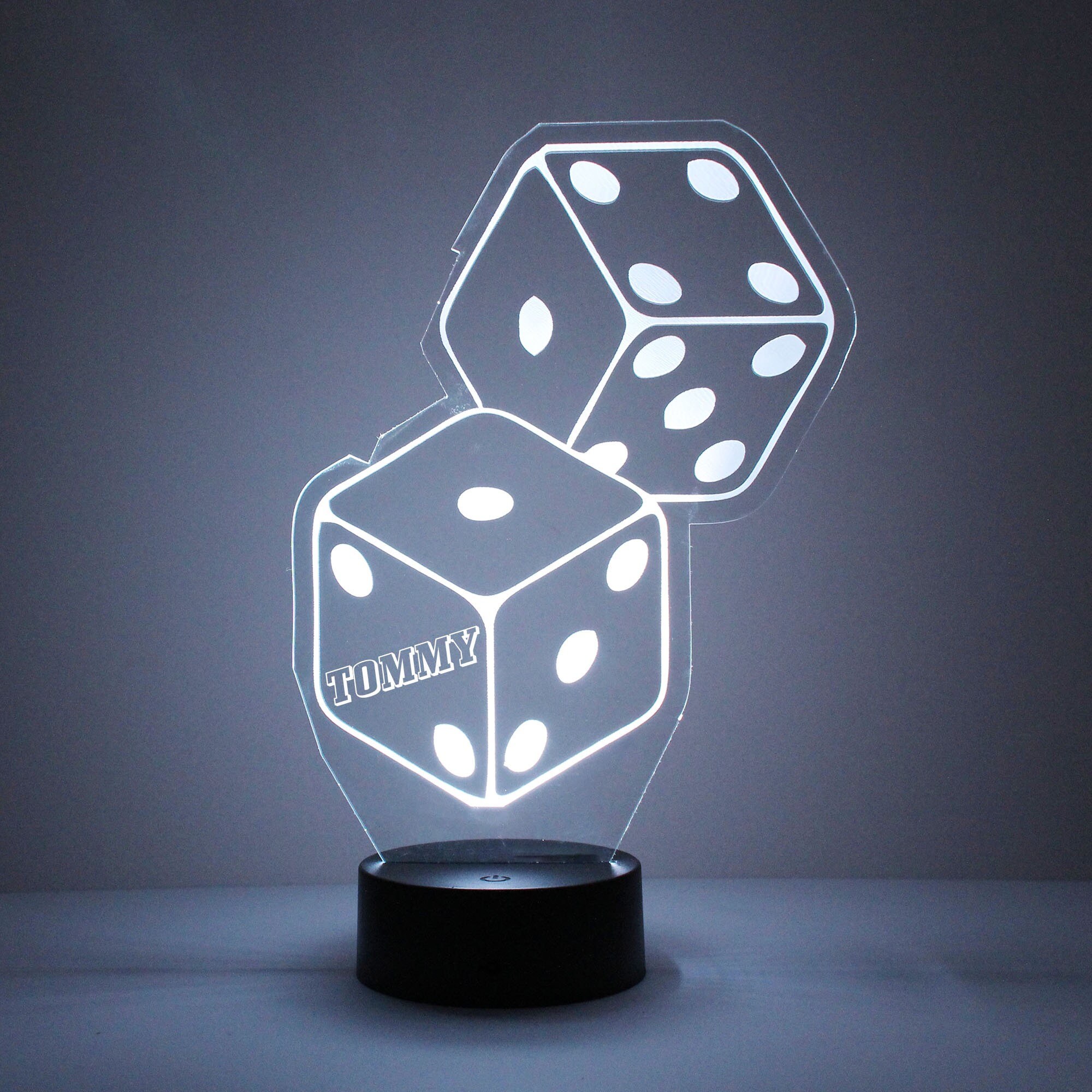 Dice Night Light, Personalized Free, LED Night Lamp, With Remote ...