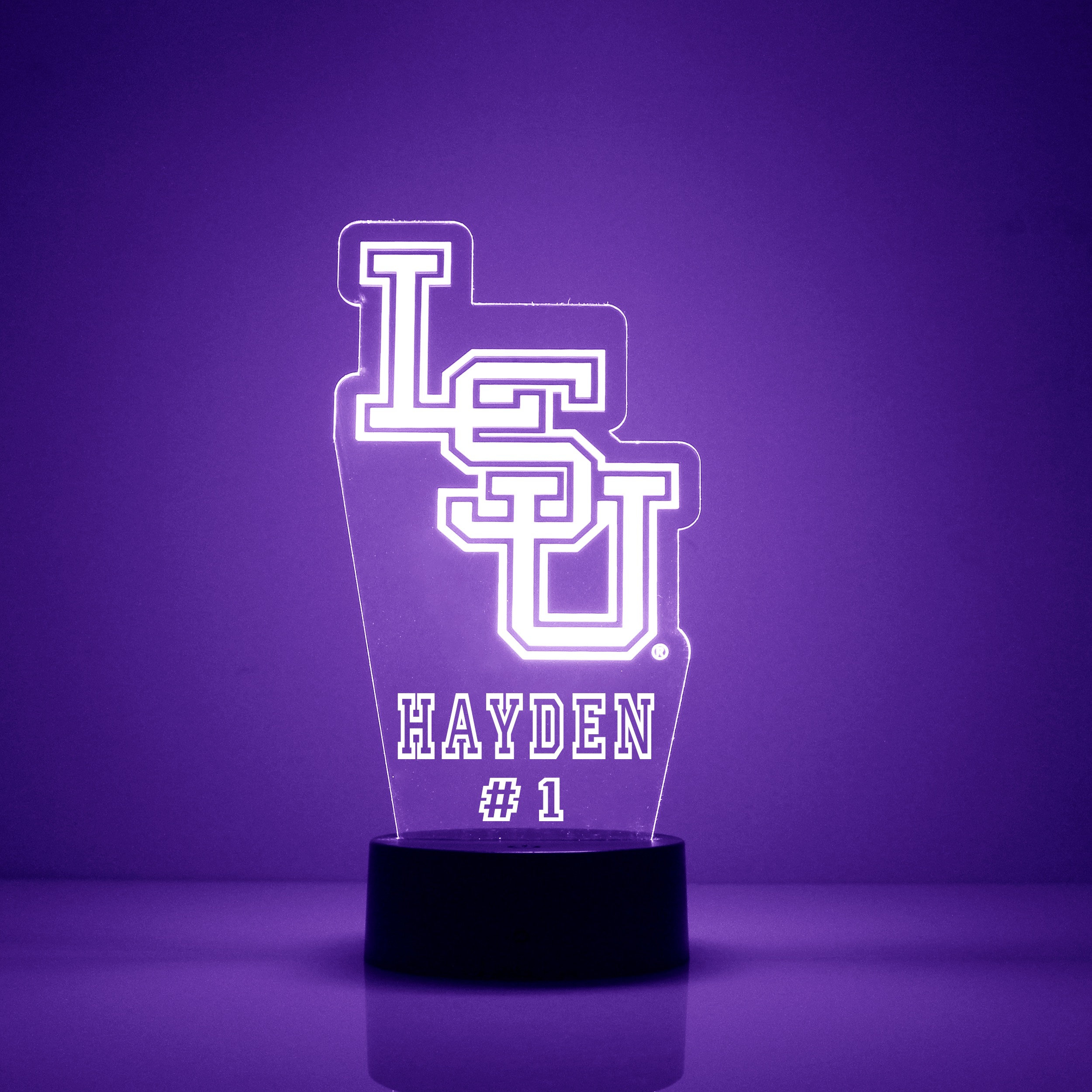 LSU Tigers School Logo, Personalized Sports Fan Lamp, Engraving, LSU ...