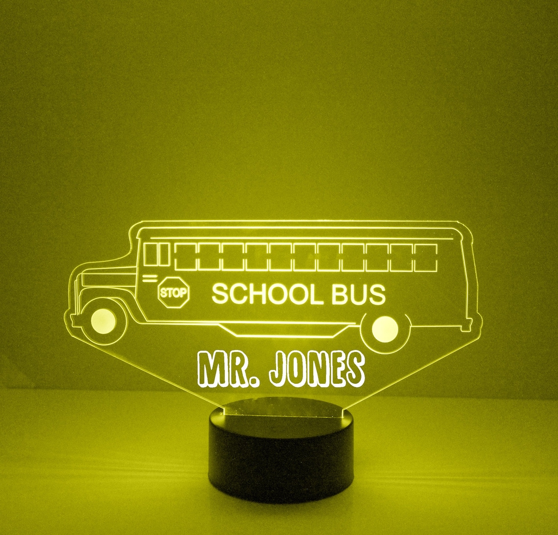 School Bus Light Personalized Free LED Night Lamp With - Etsy