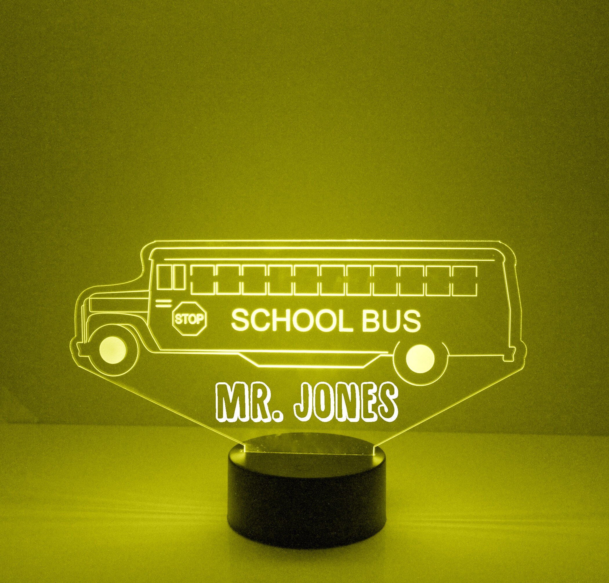 School Bus Light Personalized Free LED Night Lamp With - Etsy