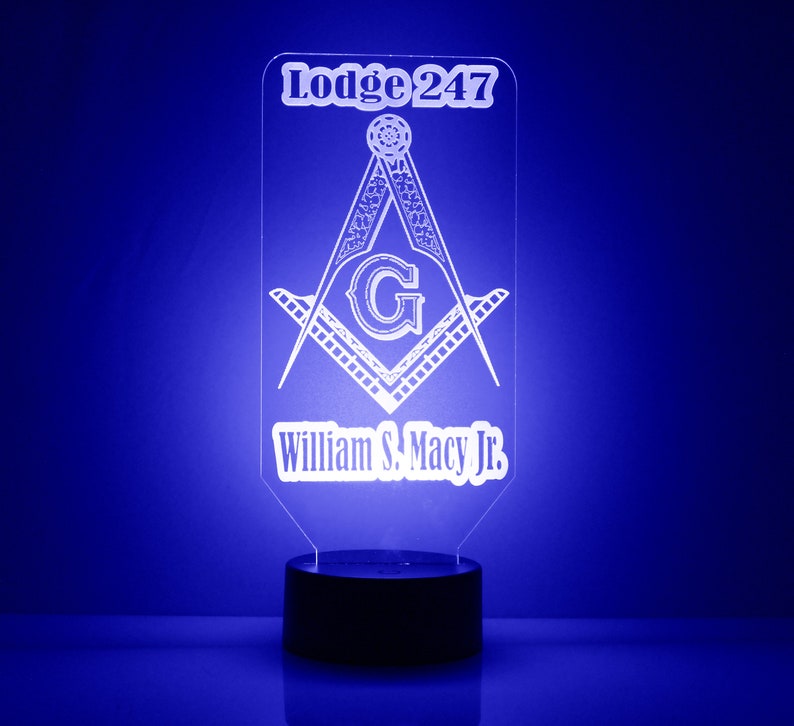 Masonic Symbol Night Light, Personalized Free, LED Night Lamp, With ...