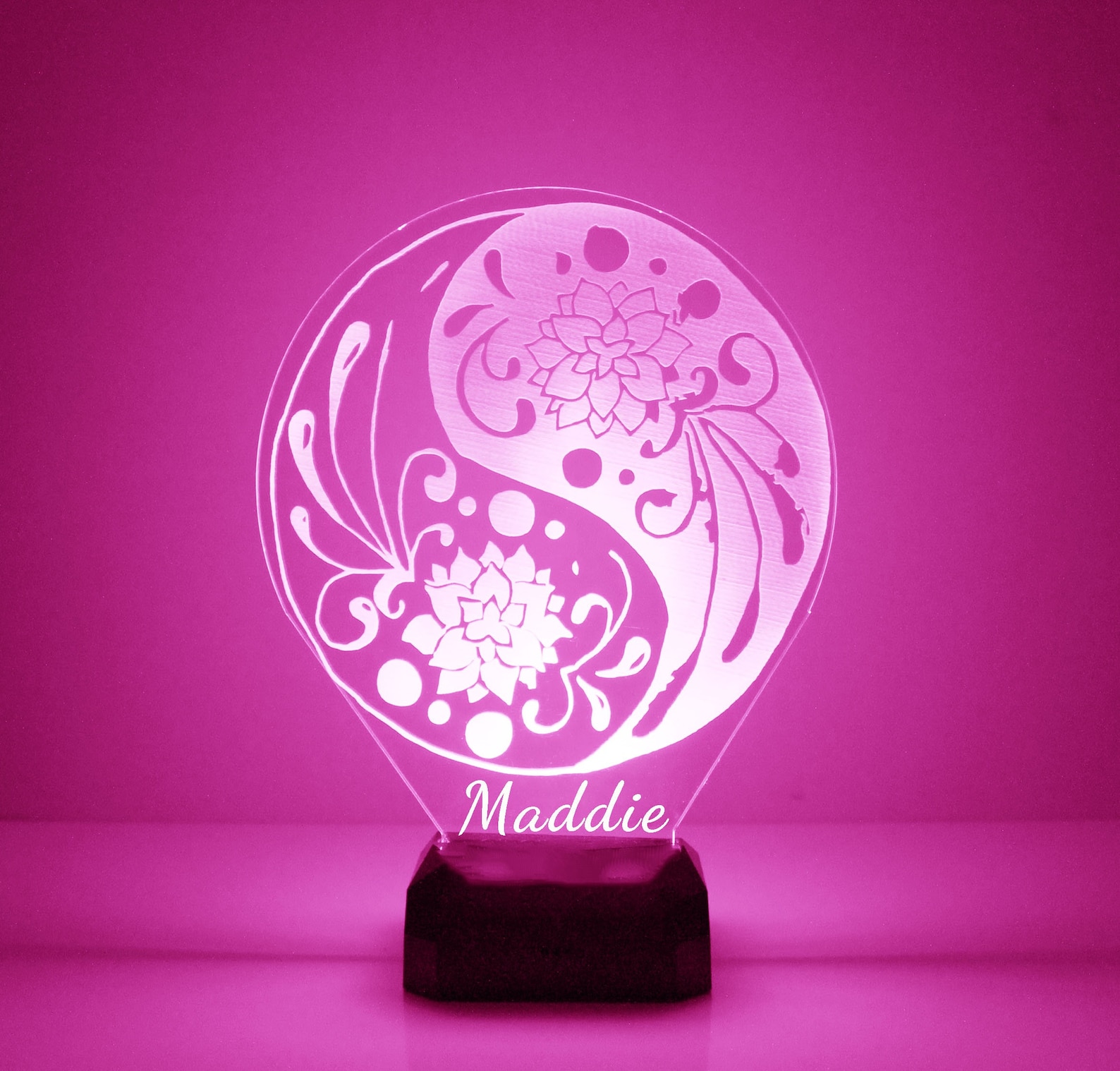 Yin Yang Night Light, Personalized Free, LED Night Lamp, With Remote ...