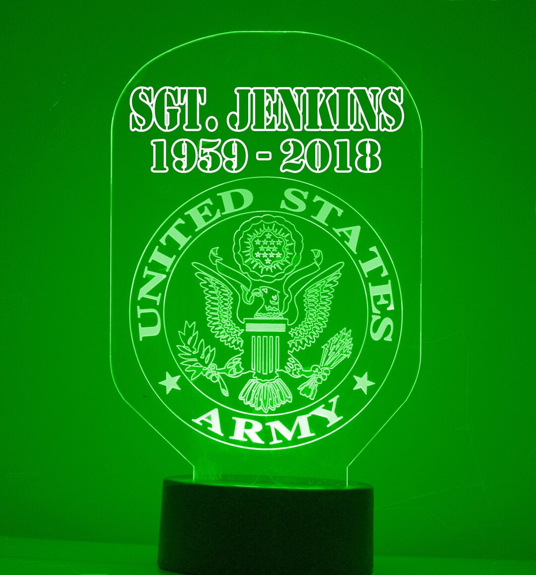 Military Night Light, Personalized Free, LED Night Lamp, With Remote ...