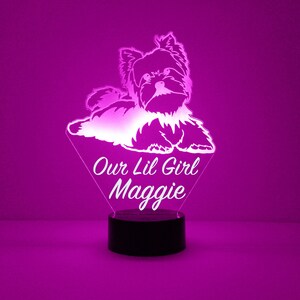 Light up Yorkie Dog Sign, Personalized Free, LED Night Lamp, With ...
