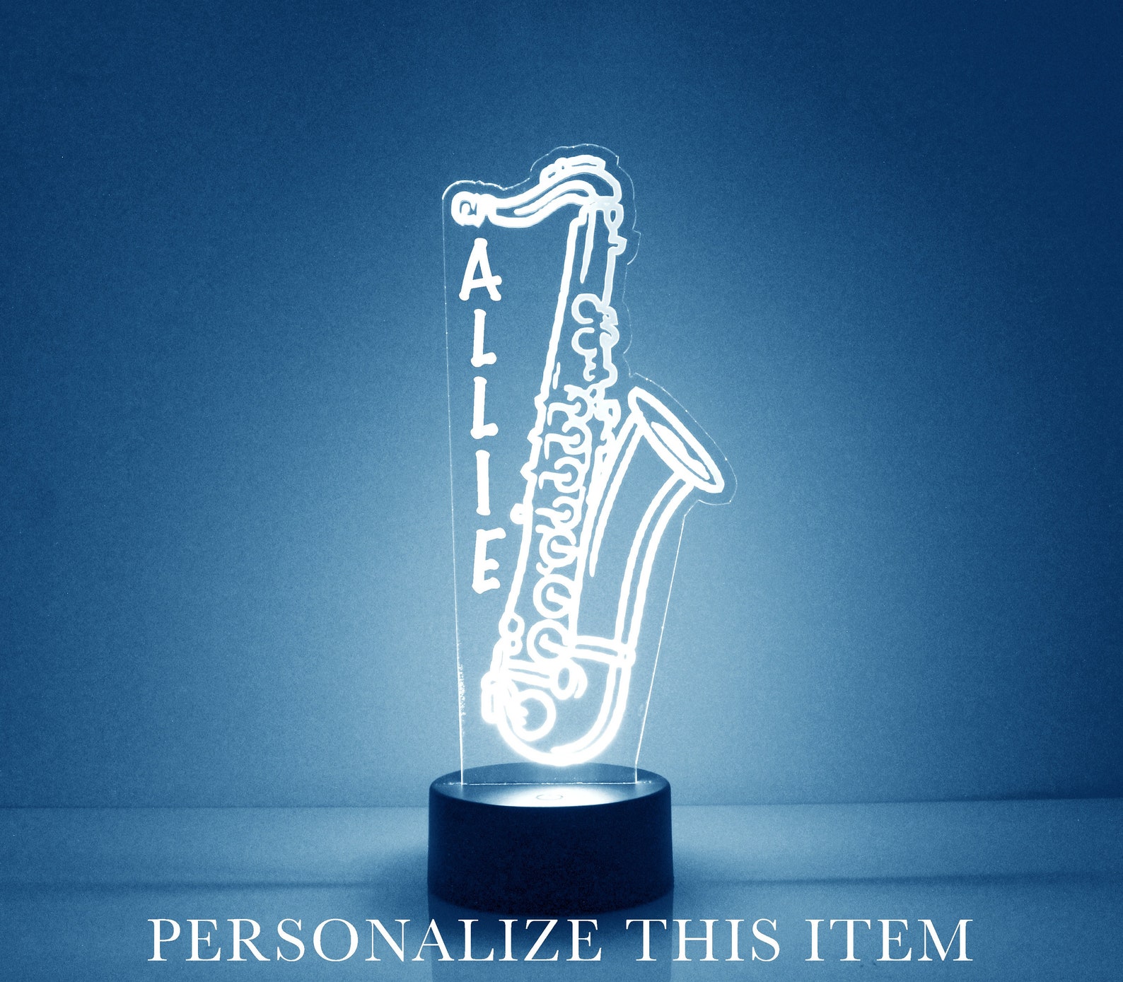 Saxophone Night Light Personalized Free LED Night Lamp With - Etsy