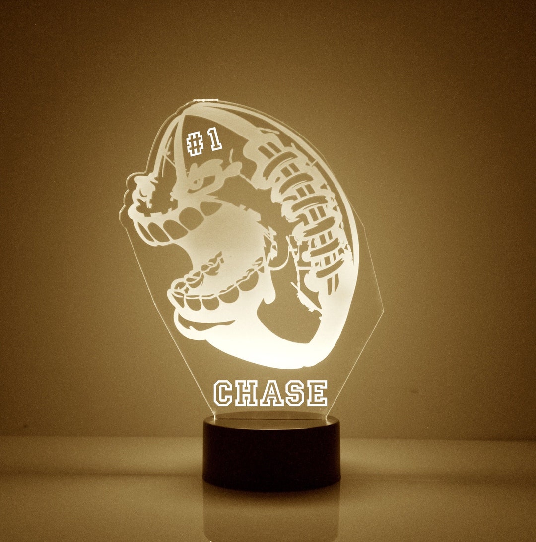 Football LED Night Light Lamp, Personalized FREE, Youth Sports, Pee Wee ...