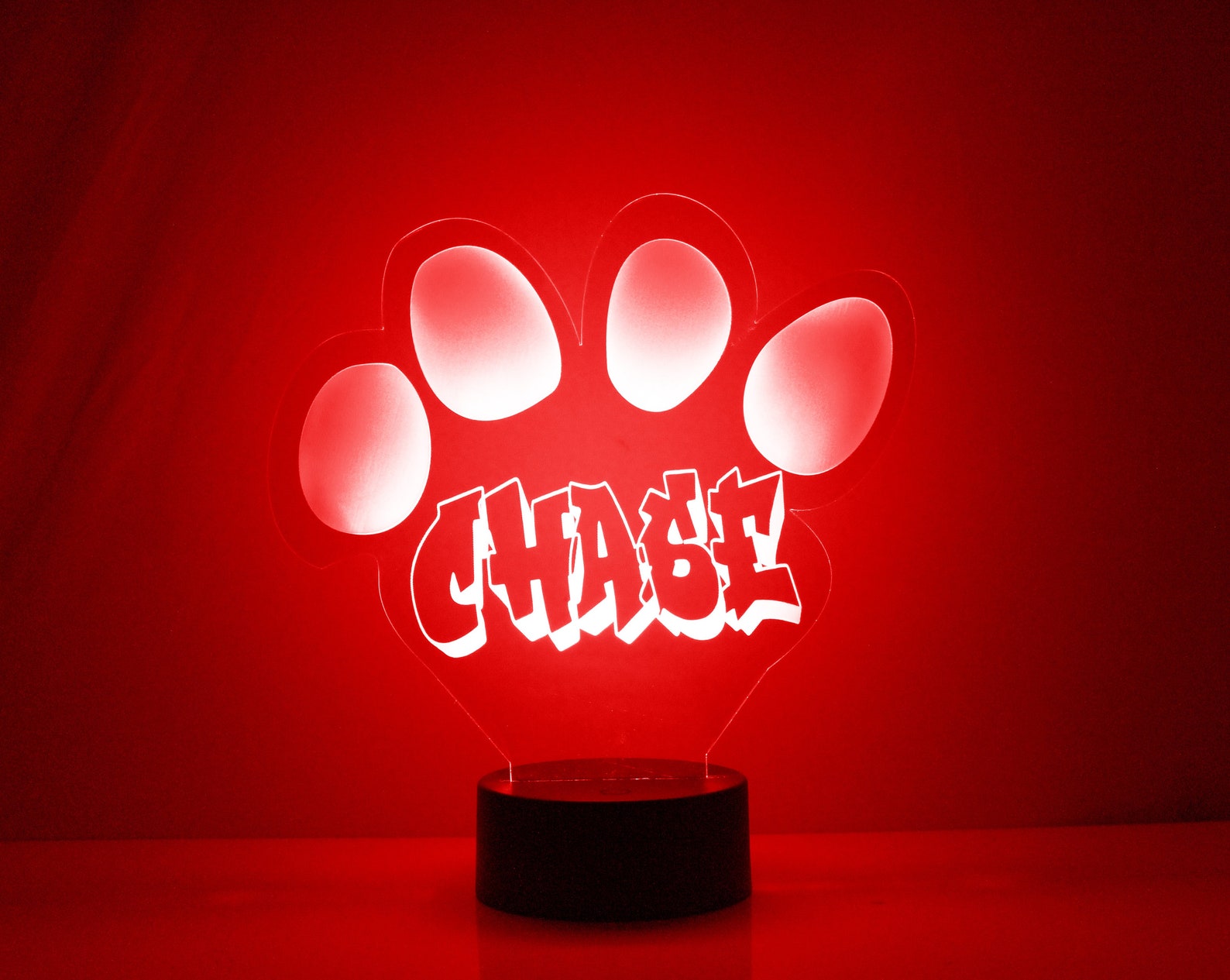 Paw Print Night Light Personalized Free LED Night Lamp With - Etsy