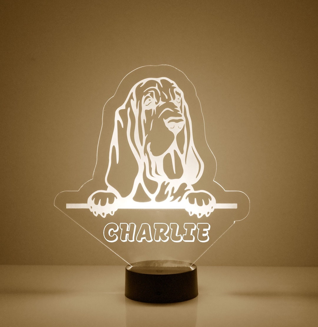 Basset Hound, Dog Night Light, Personalized Free, LED Night Lamp, With ...