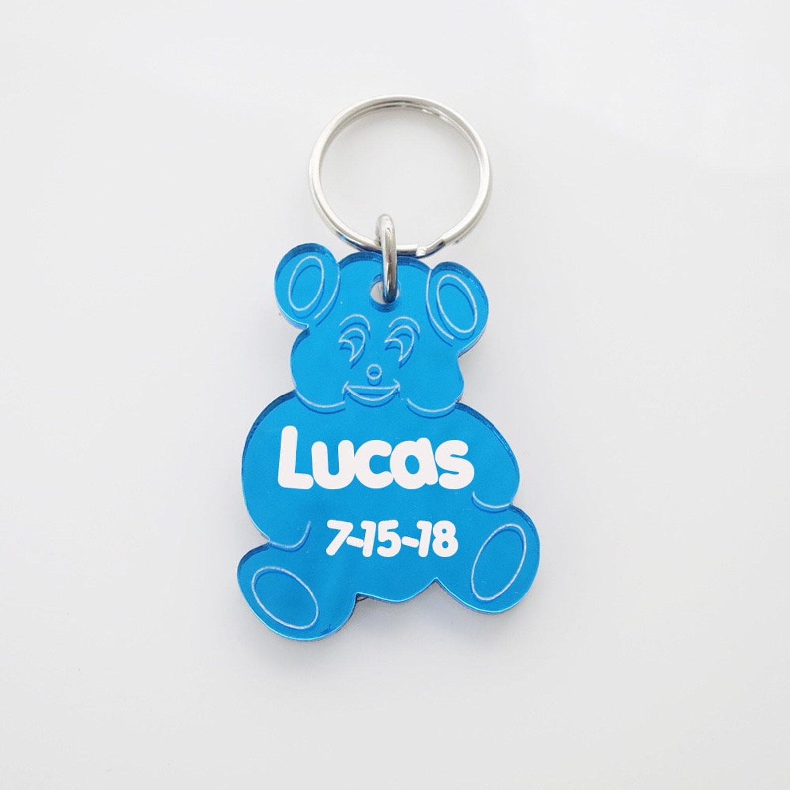 Personalized Teddy Bear Key Chain Engraved with Name | Etsy