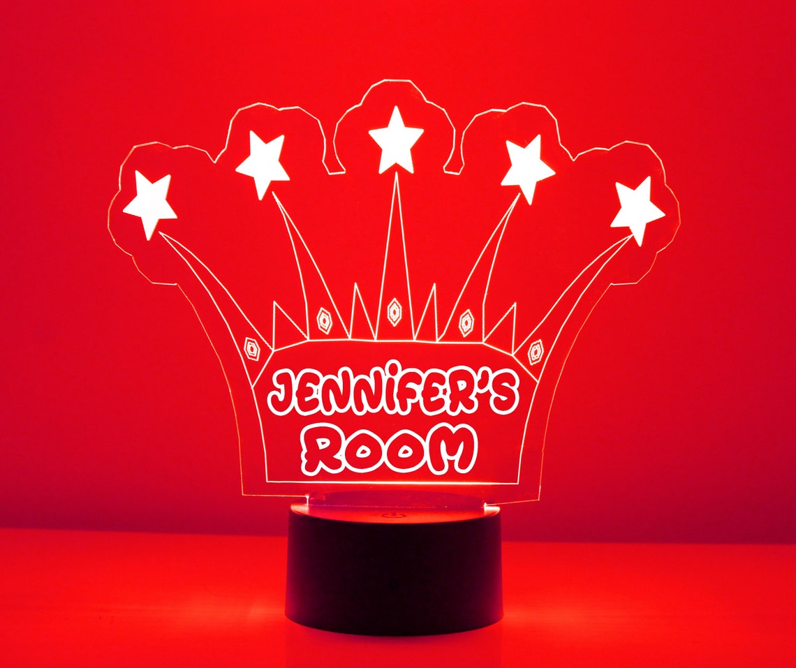 Princess Crown Night Light Personalized Free LED Night Lamp - Etsy