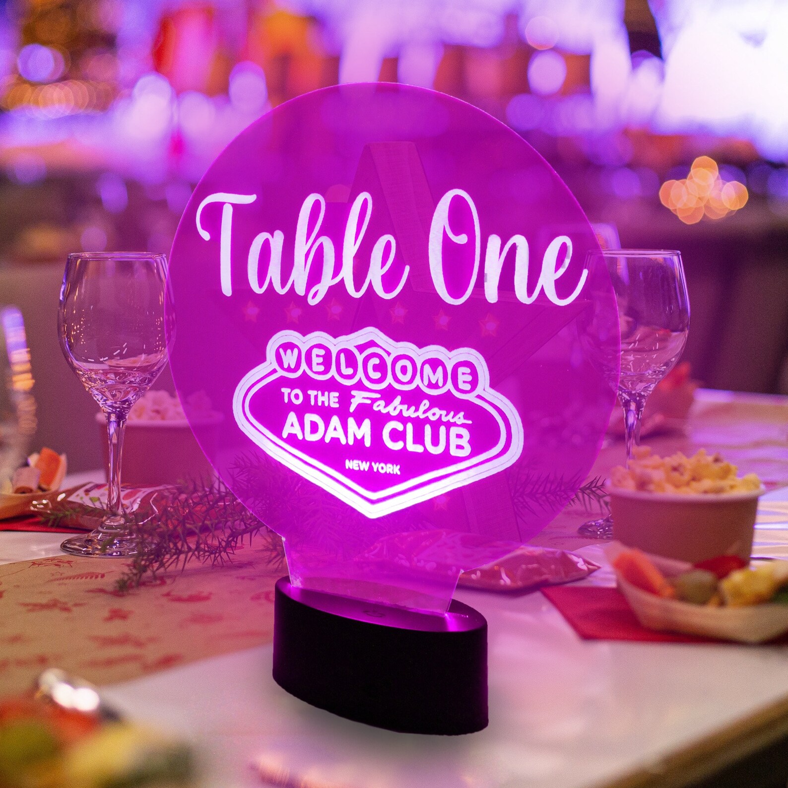 Custom Made LED Acrylic Light up Centerpieces - Create Your Own Logo or ...