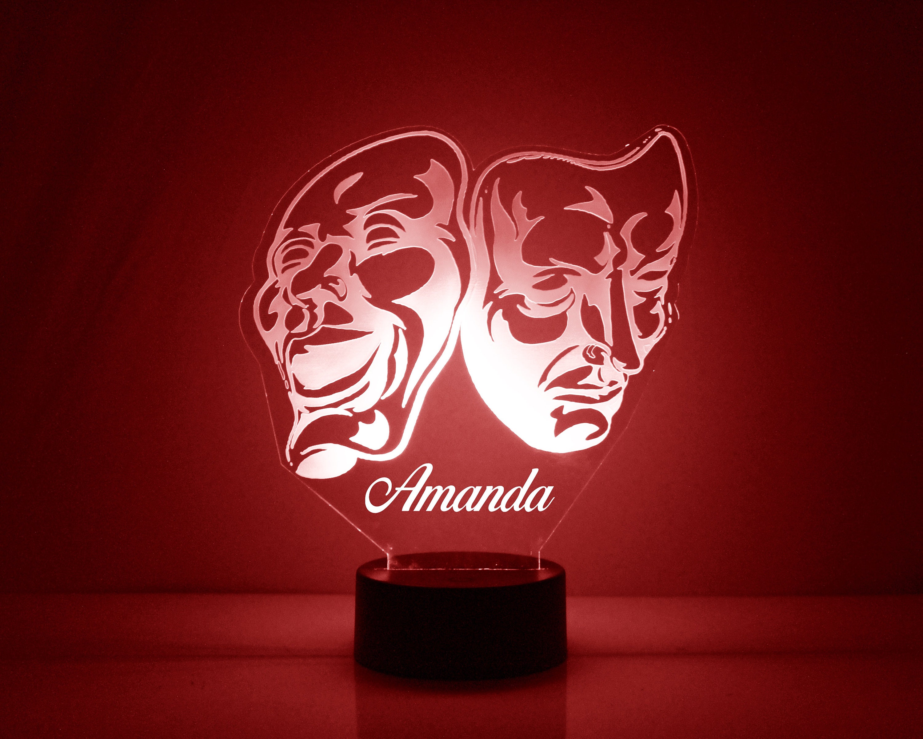 Theater Arts Drama Faces Night Light Personalized Free LED - Etsy